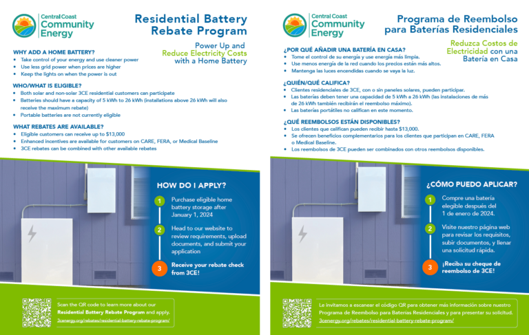 Residential Battery Rebate Program - Central Coast Community Energy
