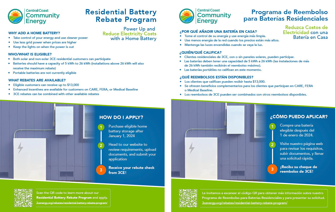 Residential Battery Rebate Program - Central Coast Community Energy